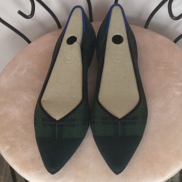 Rothy's | Shoes | Rothys Dark Green Plaid Points | Poshmark
